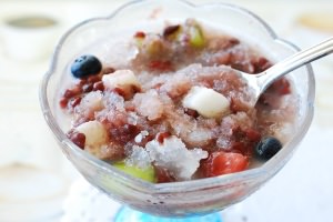 Bingsu (Shaved ice with Sweet Red Beans) - Korean Bapsang