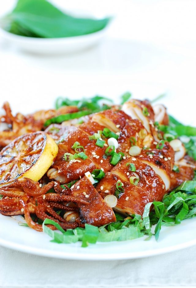 Spicy Grilled Calamari (Korean Grilled Squid, Ojingeo Gui)