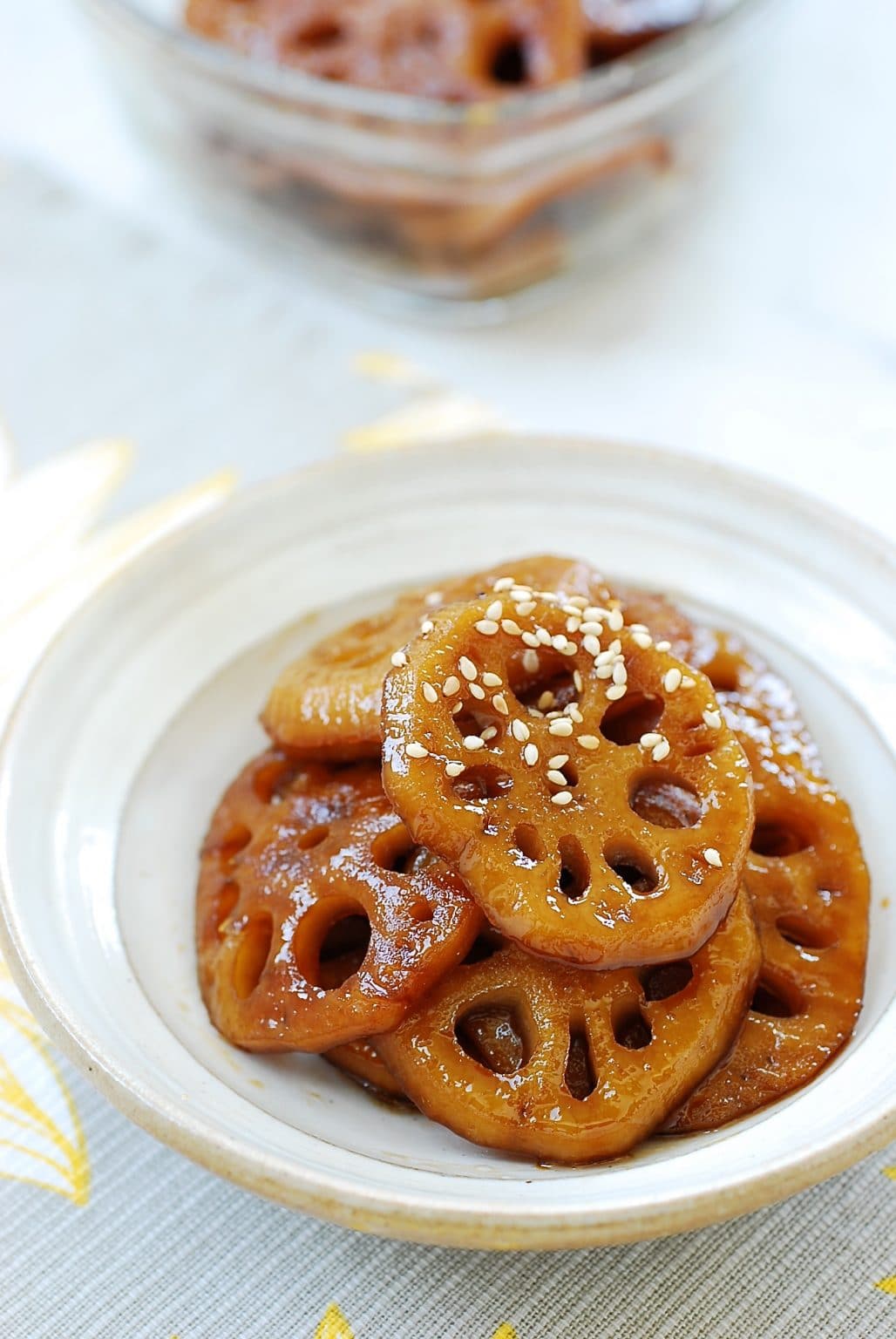 Yeongeun jorim (Sweet Soy Braised Lotus Roots) - Korean Bapsang