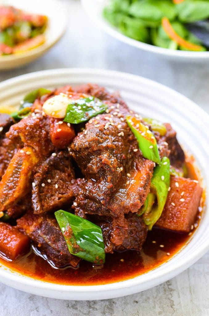 Instant Pot Spicy Galbijjim (Braised Short Ribs) - Korean Bapsang