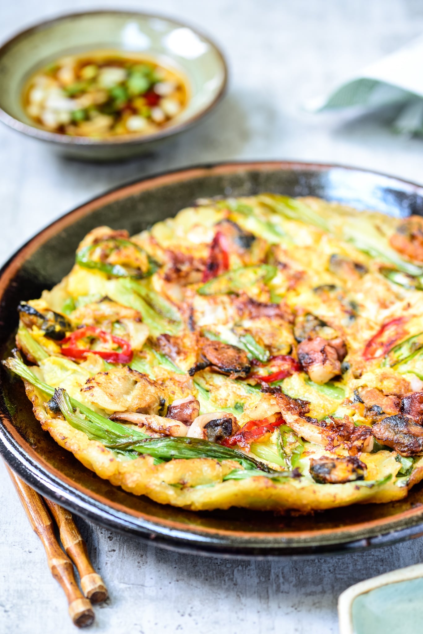 Haemul Pajeon (Seafood Scallion Pancake) - Korean Bapsang