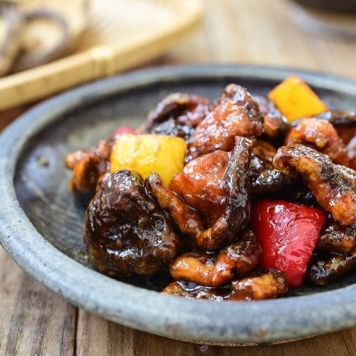 Beoseot Gangjeong (Sweet Crispy Mushrooms) - Korean Bapsang